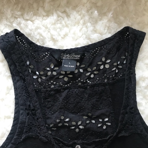 Lucky Brand | Tops | Lucky Brand Lace Back Tank Top | Poshmark